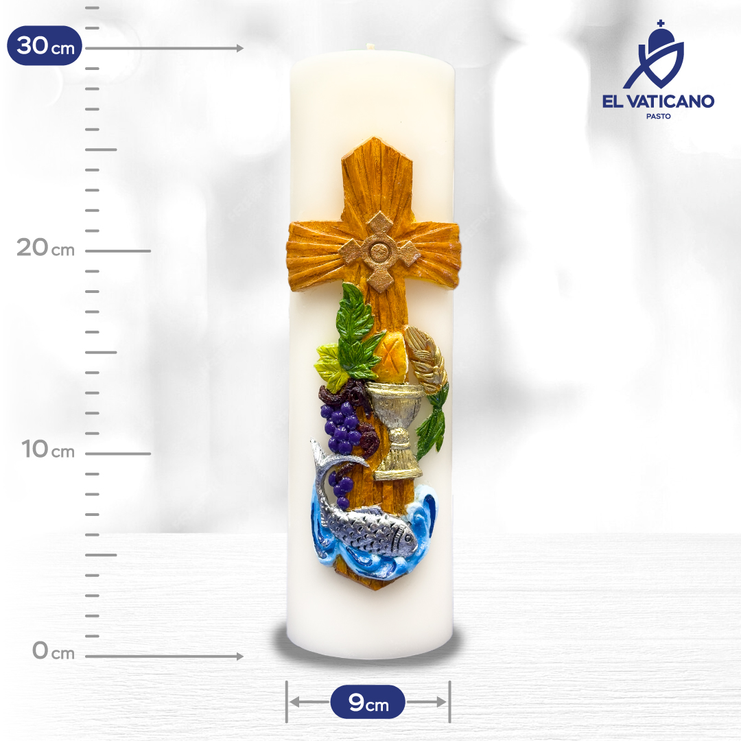 Cirio Sagrada Eucaristía 9×30 – El Vaticano Pasto